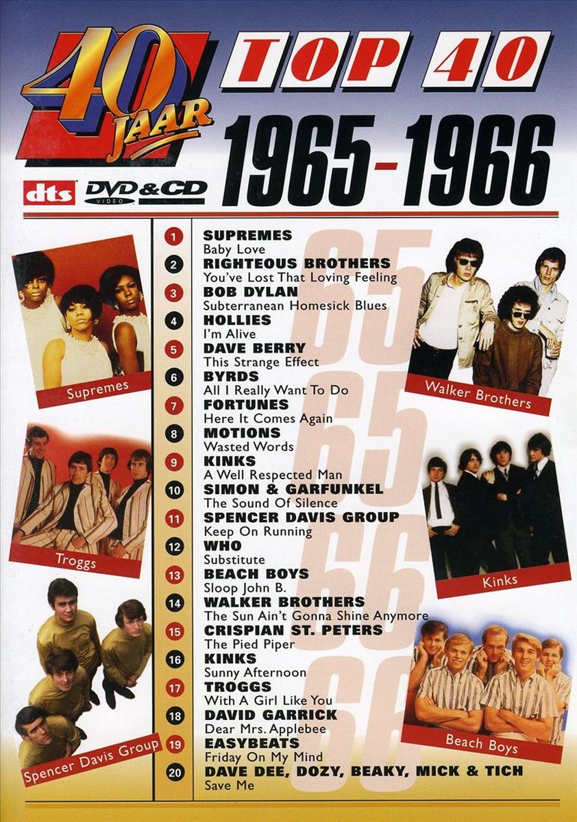 40 Jaar Top 40 – 1965 – 1966 (DVD & CD) - John's Muziekboetiek